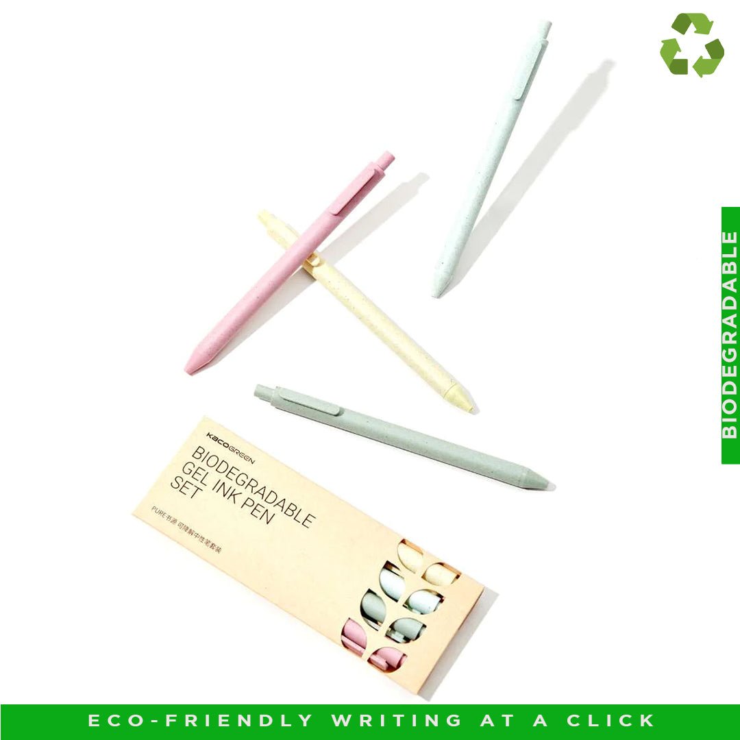 Kaco Pure Biodegradable 0.5mm Gel Ink Pen-Pack Of 4 - SCOOBOO - KACO