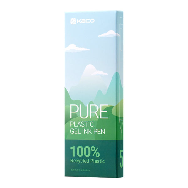 Pure Green Hills Recycled Plastic Gel Pen Set - Pack of 5 - Kaco – KACO